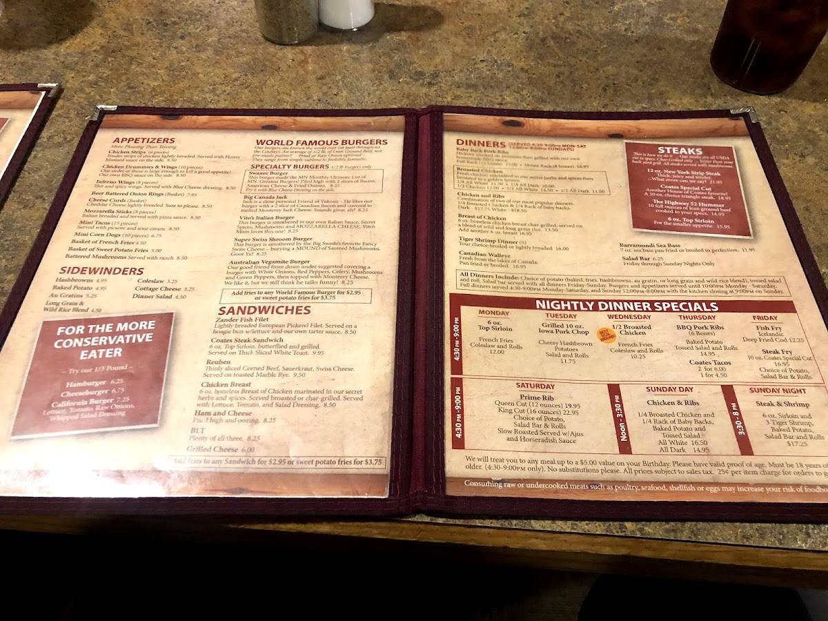 Menu at House Of Coates pub & bar, Rosemount, Clayton Ave E