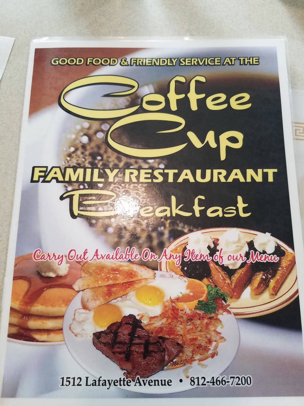 Menu at Coffee Cup restaurant, Terre Haute, Lafayette Ave