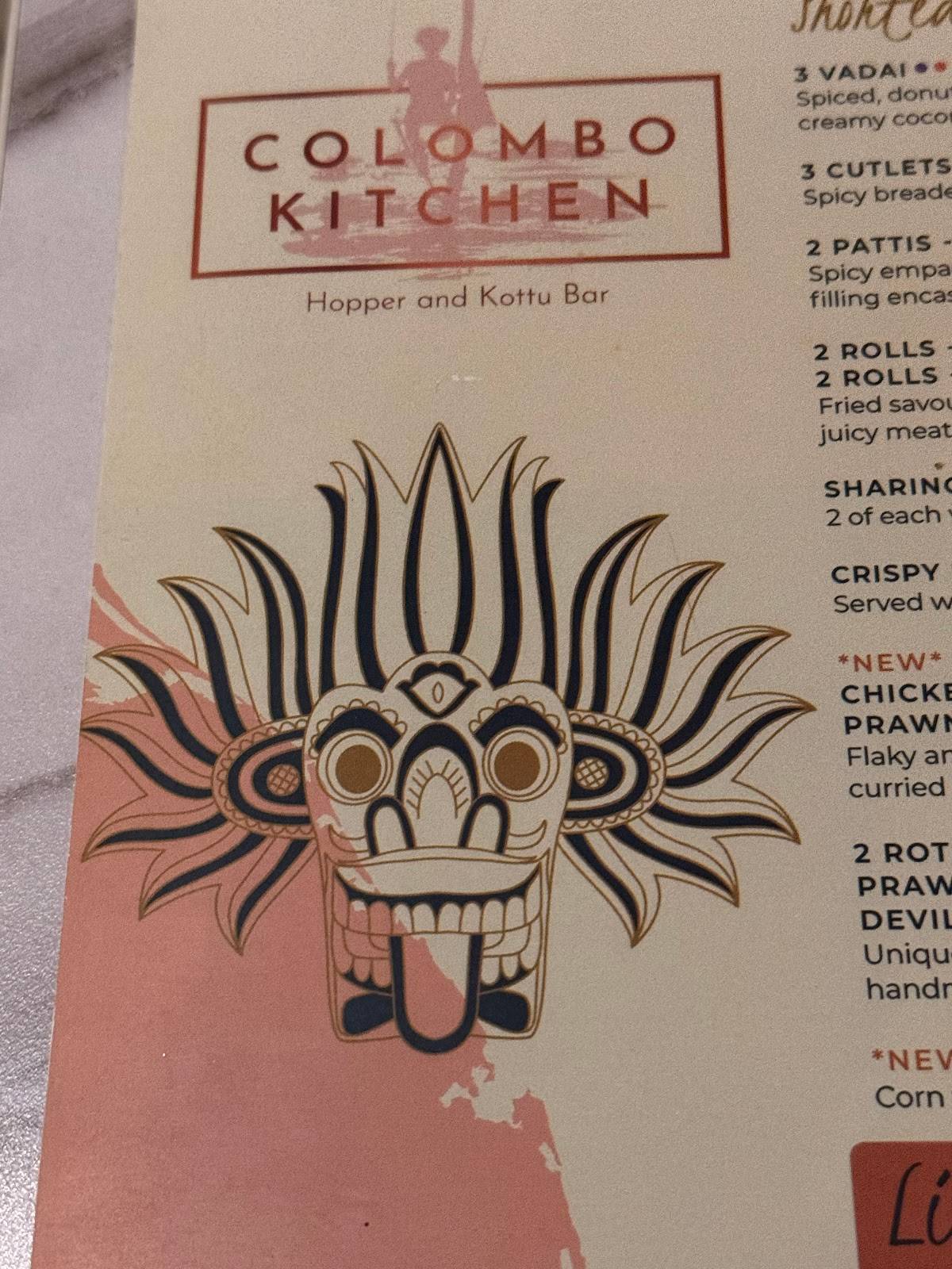 Menu at Colombo Kitchen - Hopper & Kottu Bar, Worcester Park