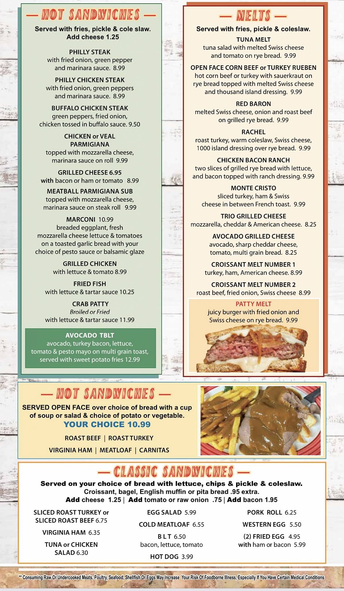 Menu at Coplay Eatery restaurant, Coplay