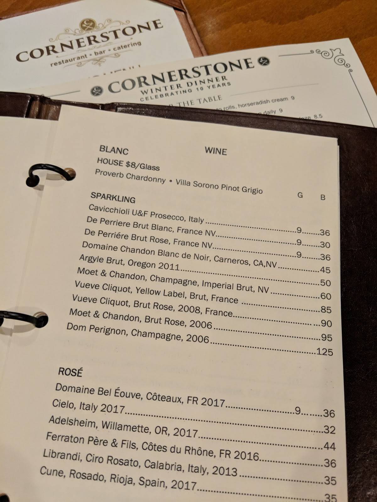 Menu at Cornerstone Restaurant & Bar, Aspinwall