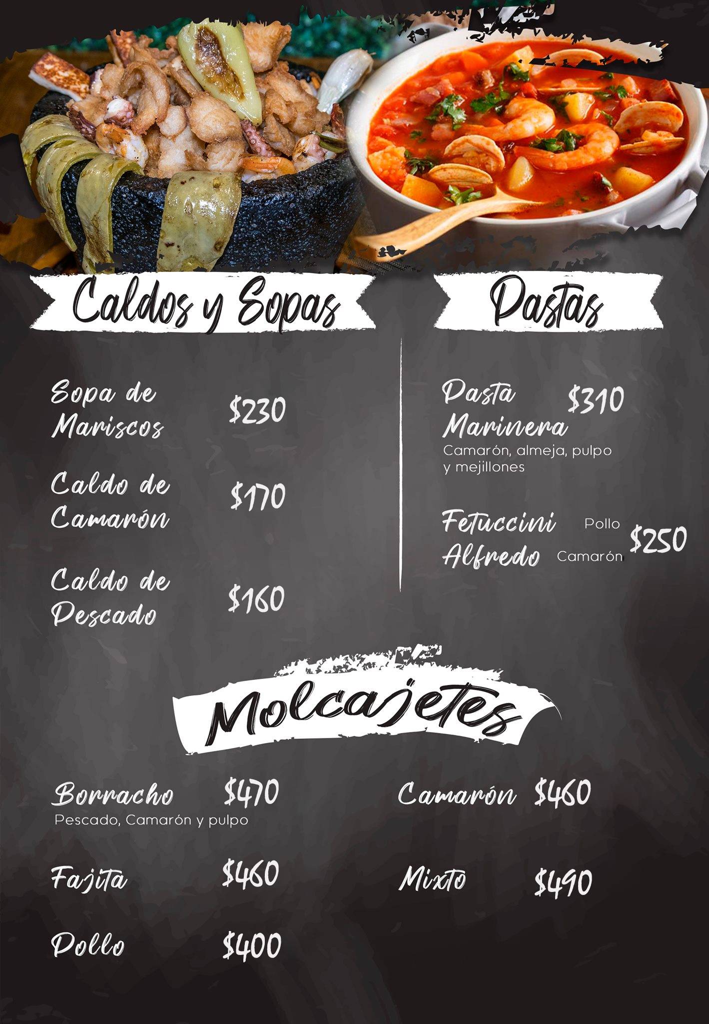 Menu at Costa Grill restaurant, Nuevo Laredo