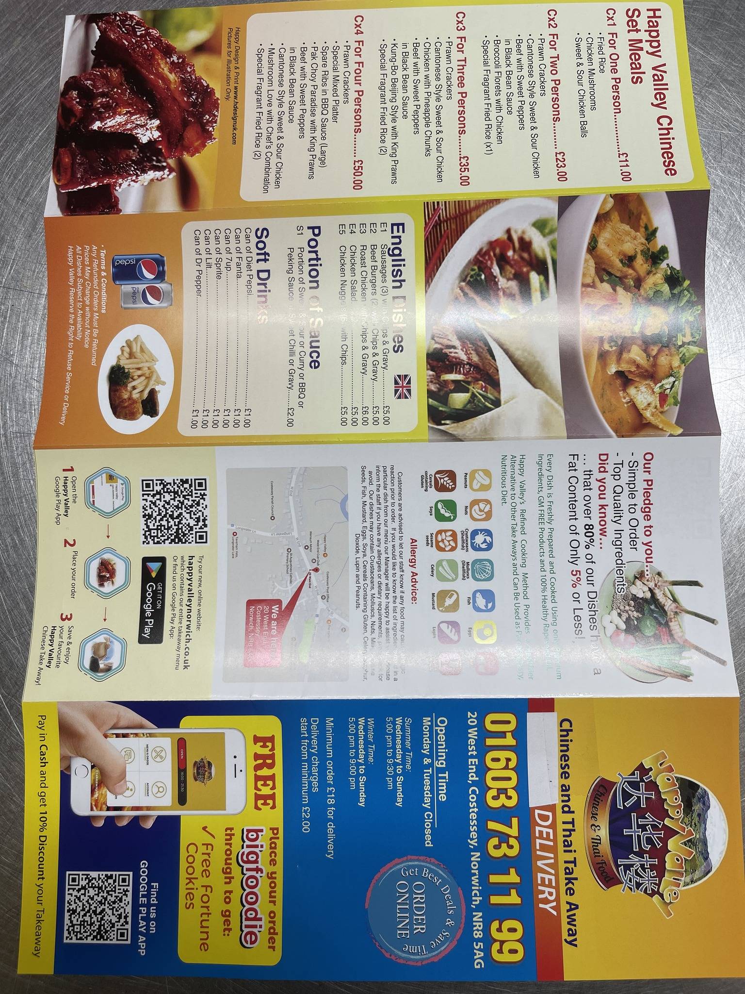 Menu at HAPPY VALLEY restaurant, Norwich