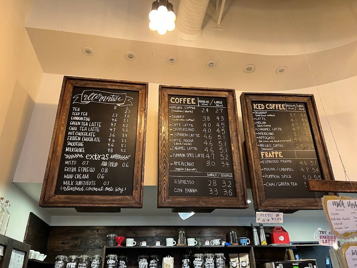 Menu at Creekside Coffee Factory cafe, Langley Township