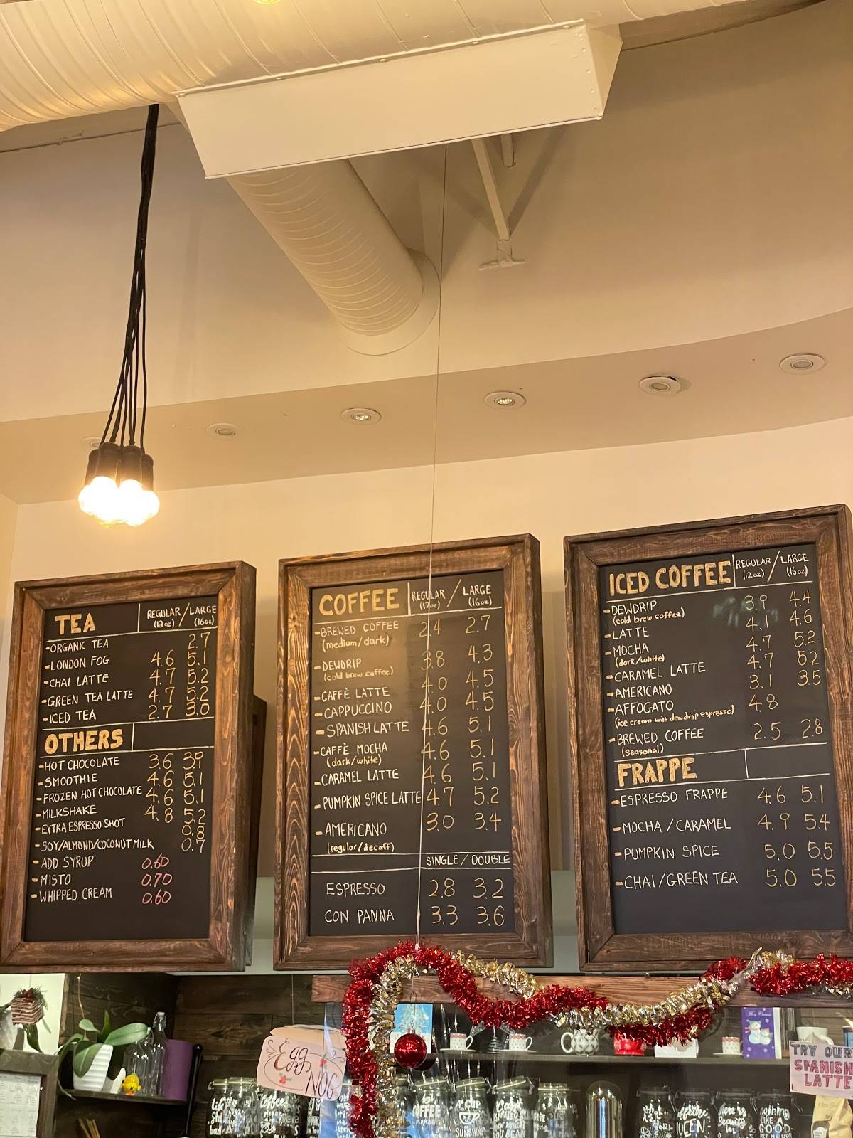 Menu at Creekside Coffee Factory cafe, Langley Township