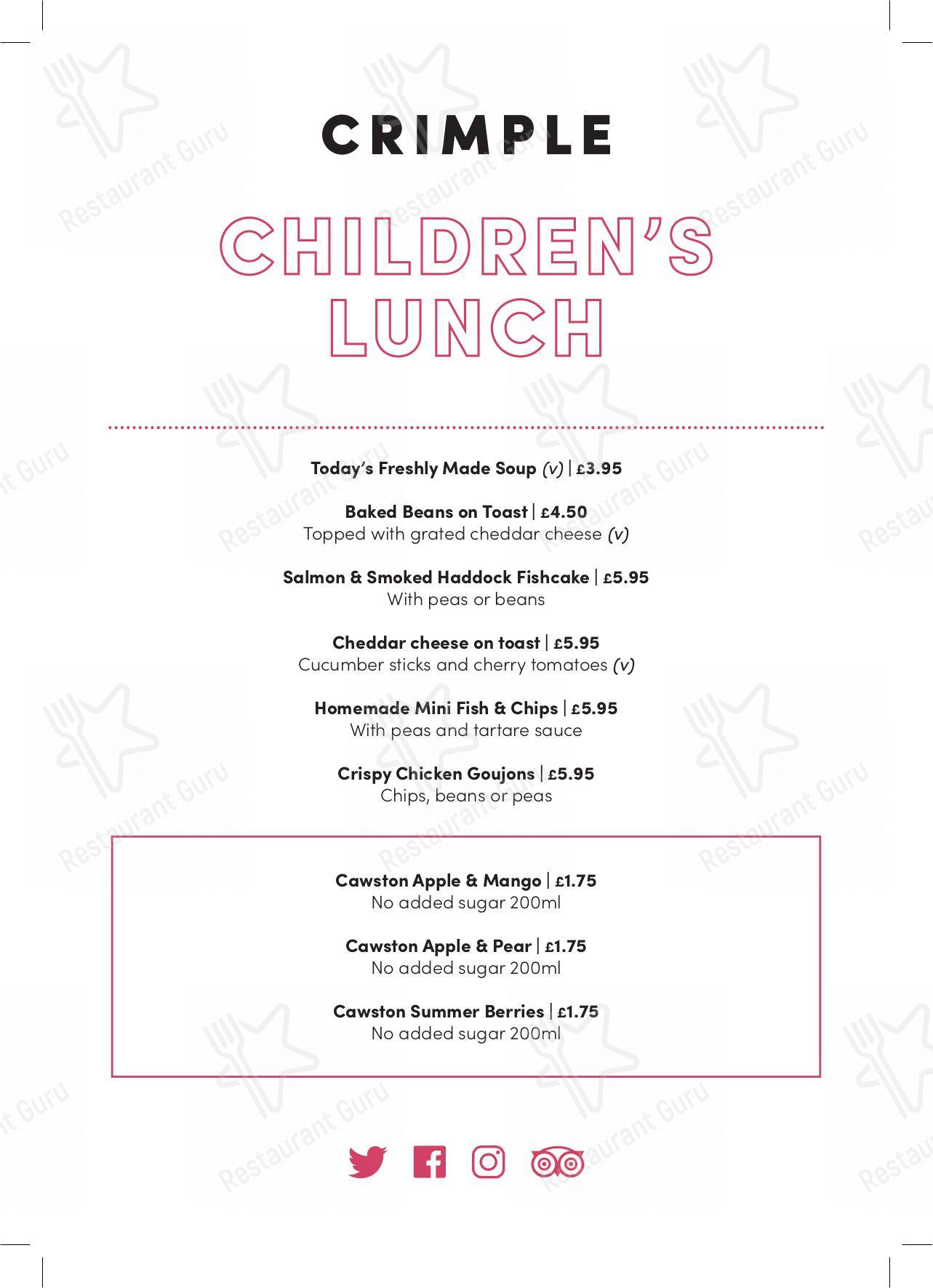 Menu at Weetons restaurant, Harrogate