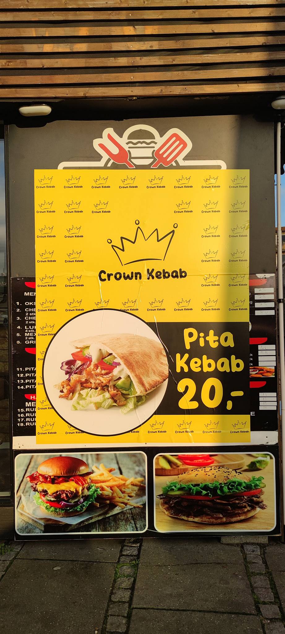 Menu at Crown Kebab, Aarhus