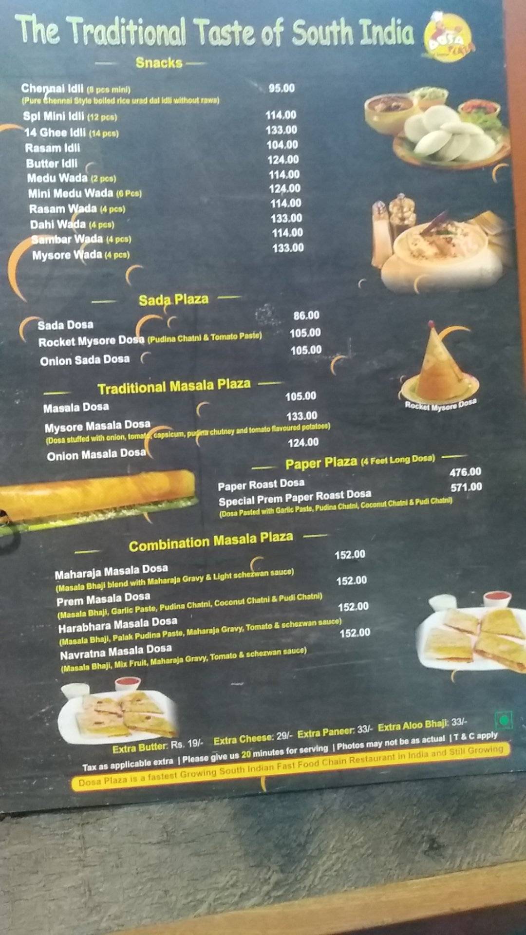 Menu at DOSA PLAZA UDAIPUR, Udaipur, 100 Feet Rd