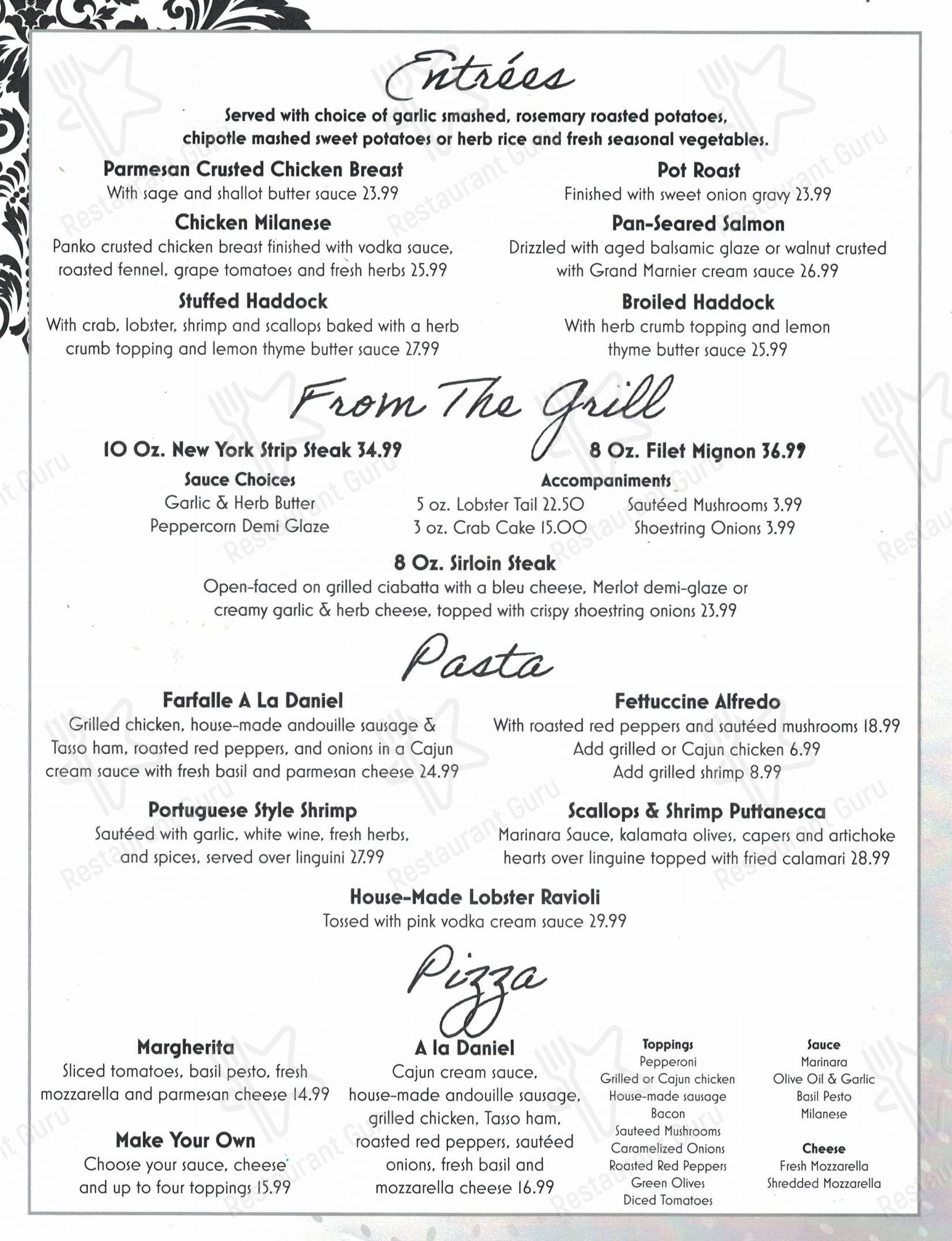Menu at Daniel's Grill pub & bar, Marcellus