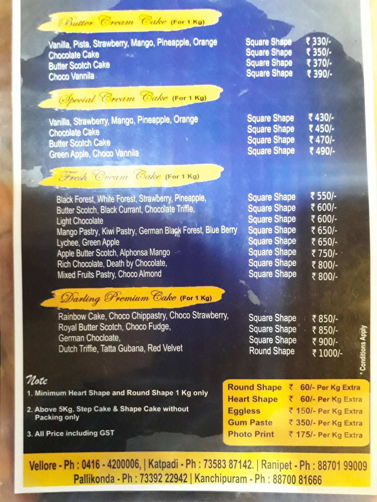 Menu at Darling Bakery, Vellore, No. 35
