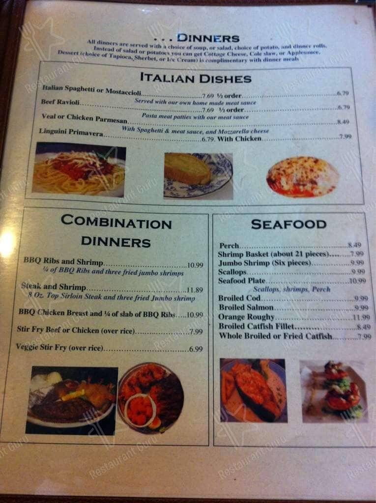 Menu at Deerfield Family Restaurant, Carbon Cliff