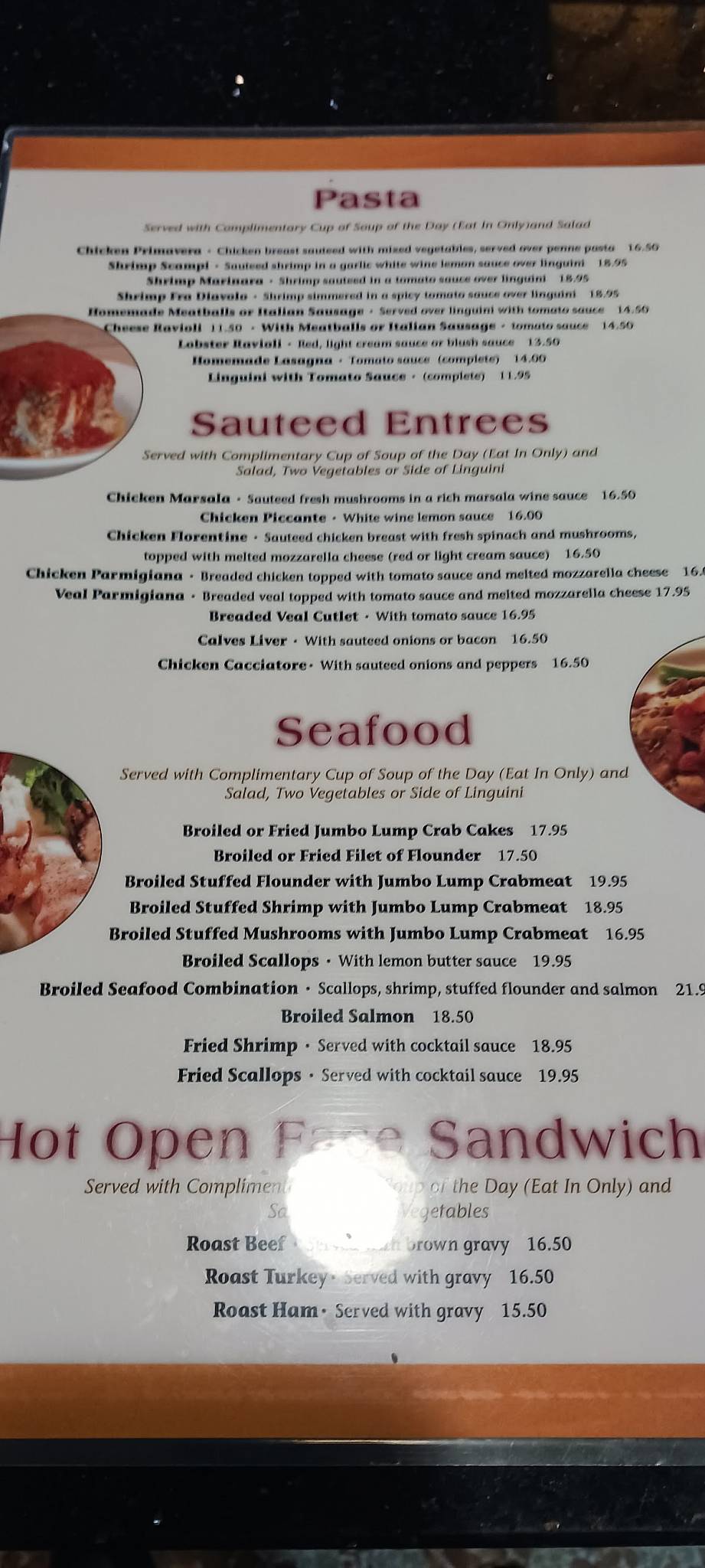 Menu at Diamond Diner restaurant, Hainesport