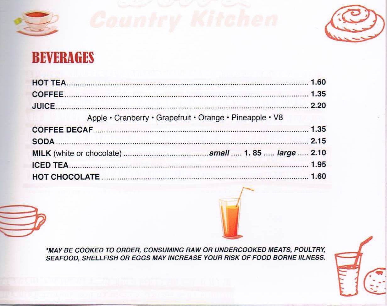 Menu at Dobb's Country Kitchen restaurant, Hallstead