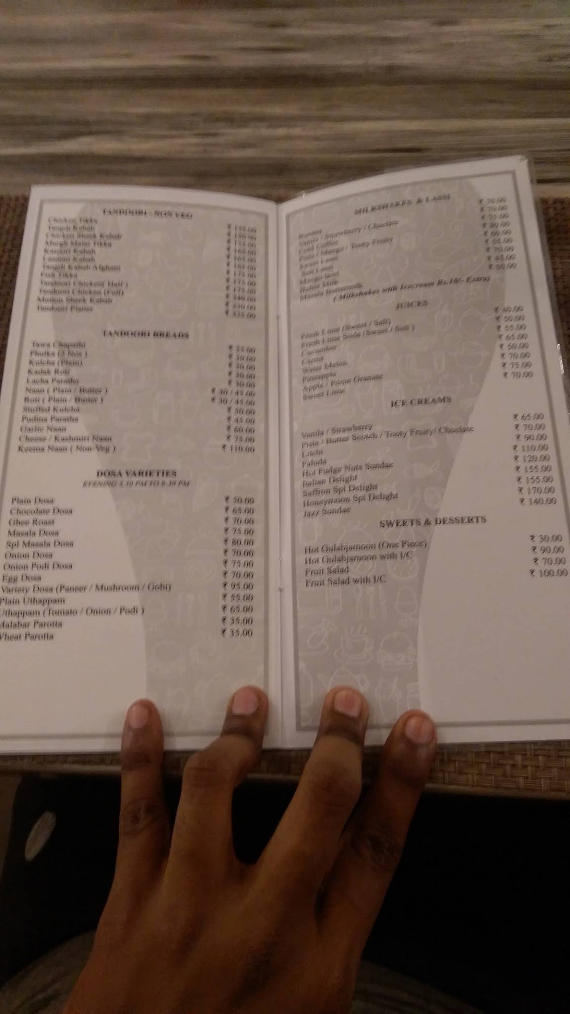 Menu at Pavilion Restaurant, Chennai, Downtown MWC