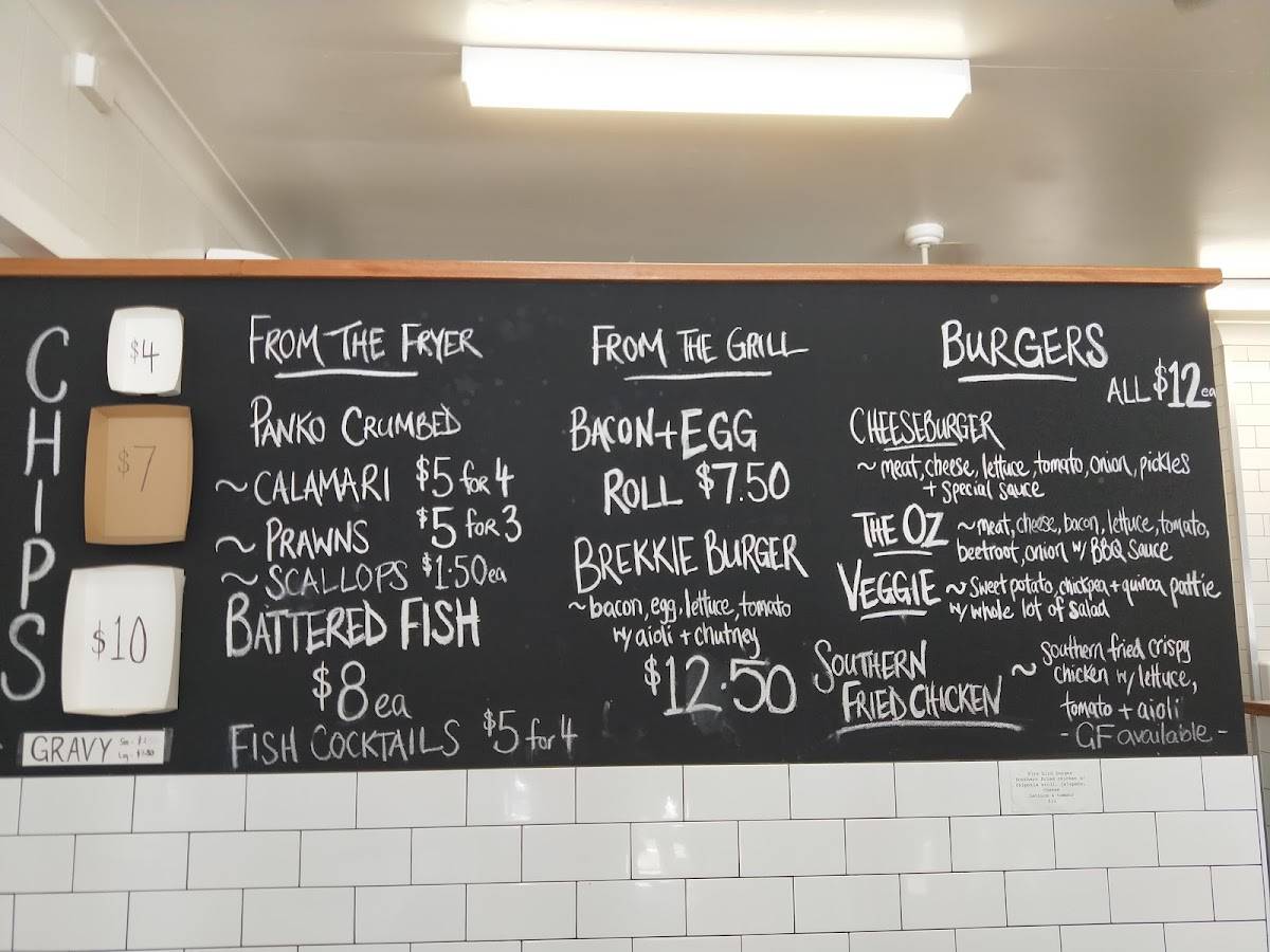 Menu at Drift Cafe, Blueys Beach