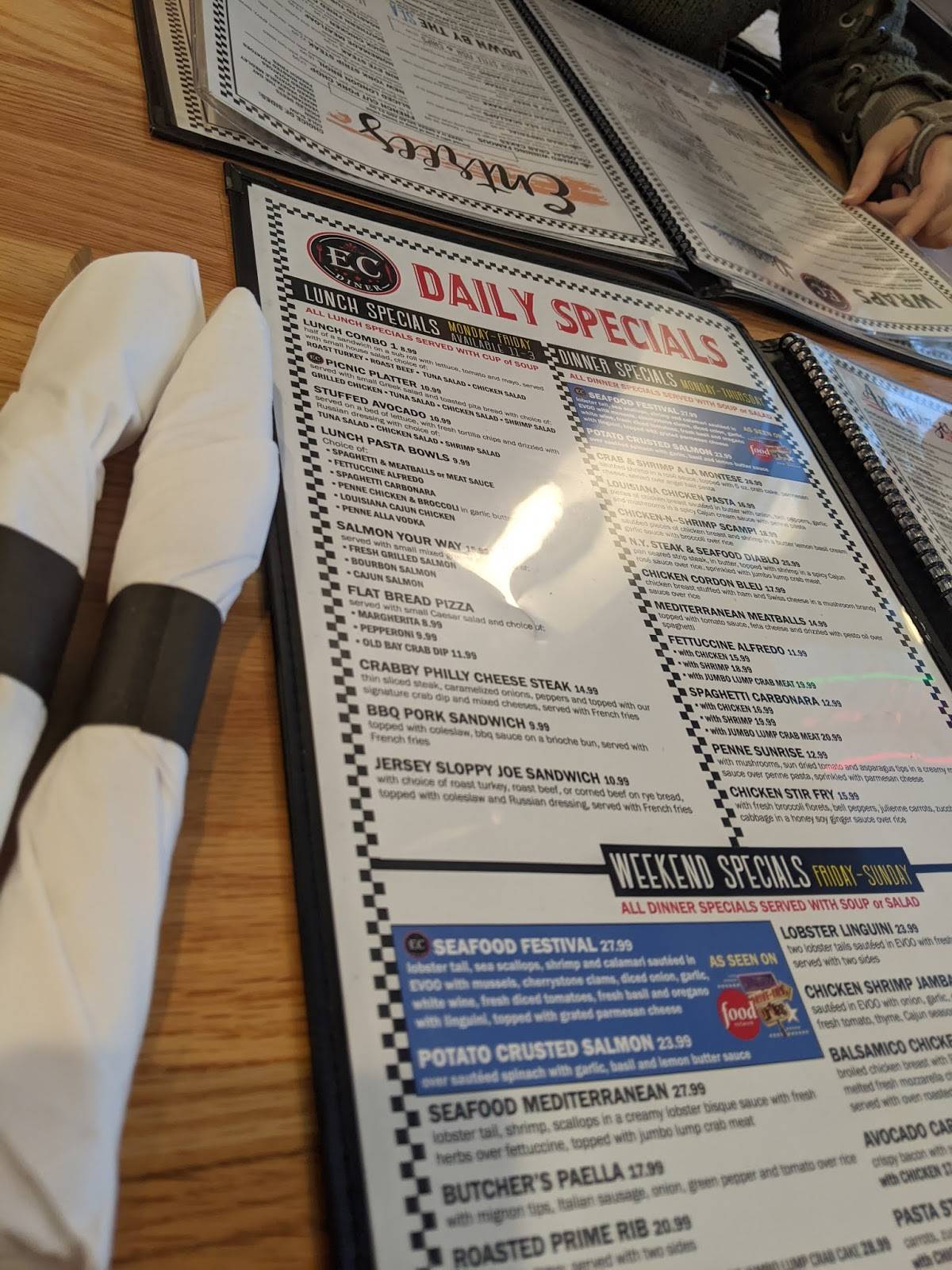 Menu at EC Diner restaurant, Ellicott City
