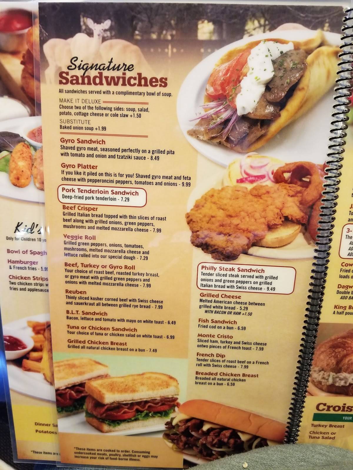 Menu at Deerfield Family Restaurant, Carbon Cliff