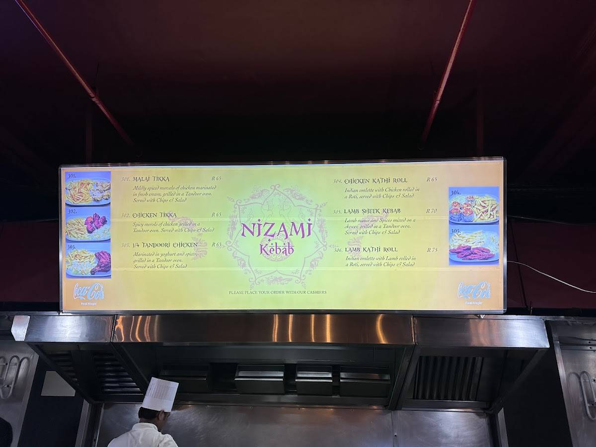 Menu at Eastern Food Bazaar restaurant, Cape Town