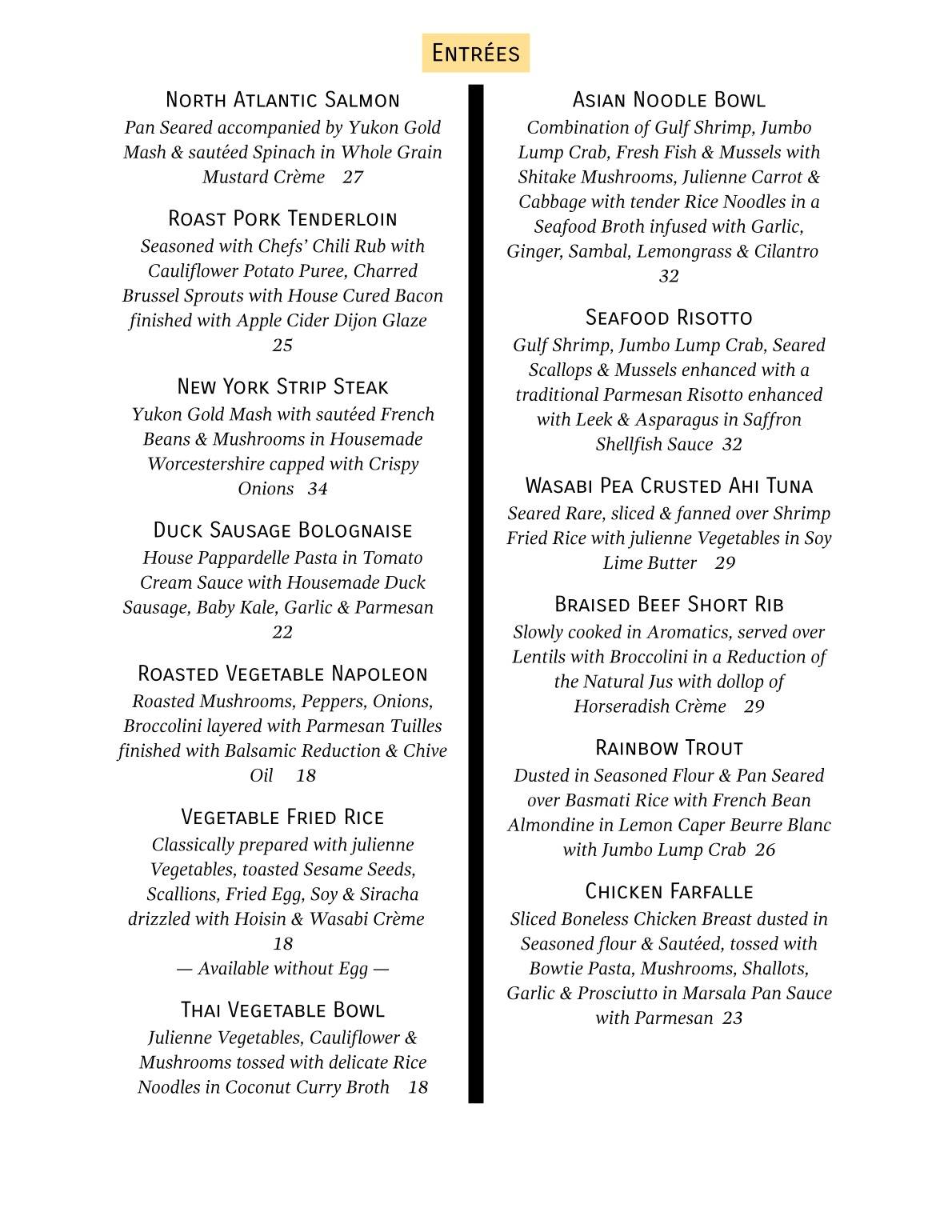 Menu at Legal Assets Craft Food & Spirits restaurant, Easton