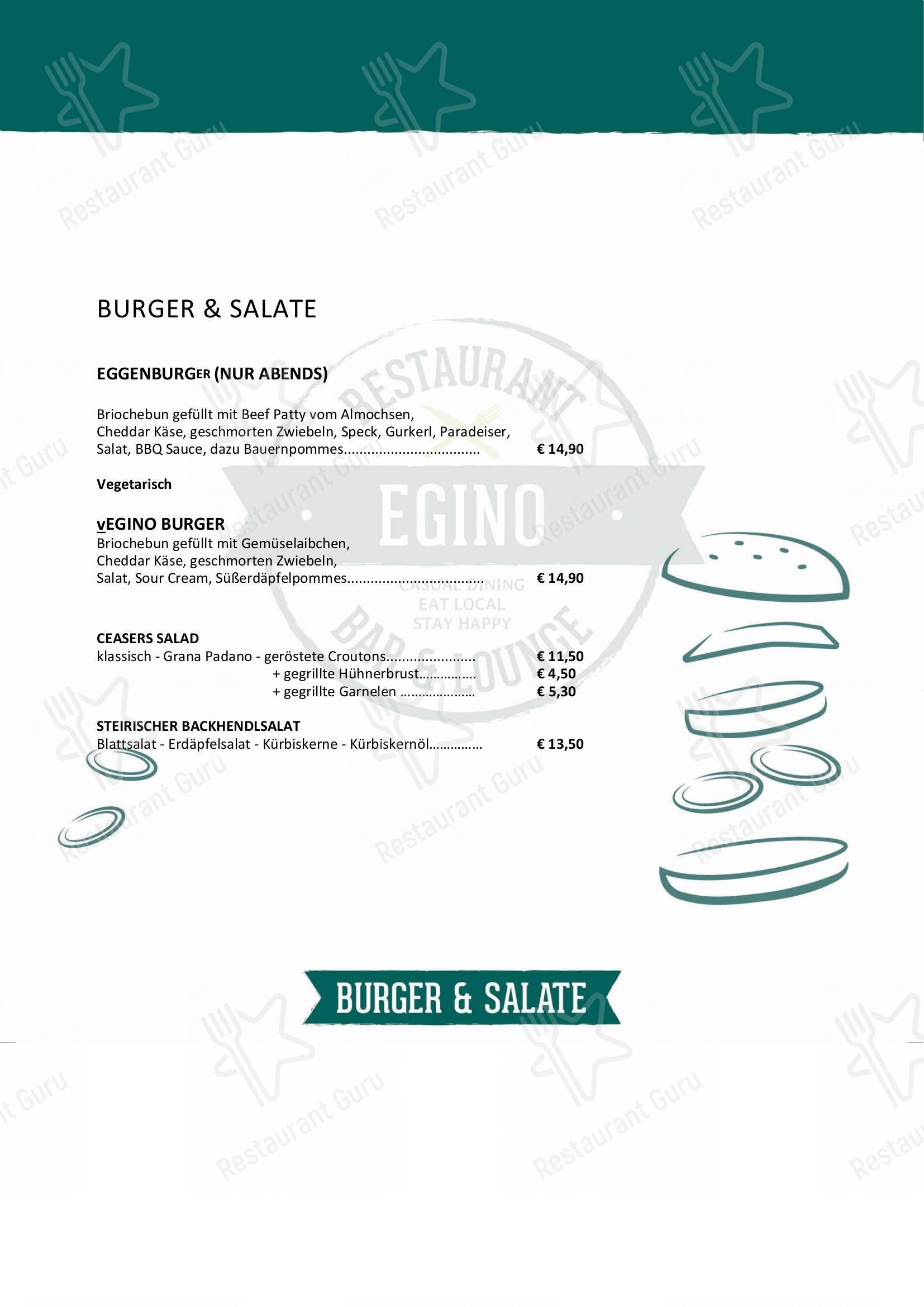 Menu at Egino Restaurant, Bar & Lounge, Eggenburg