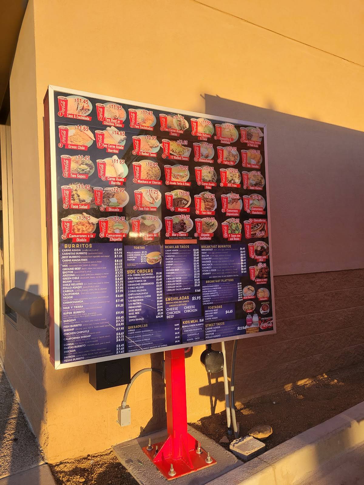 Menu at El Gordo Mexican Grill restaurant, Prescott