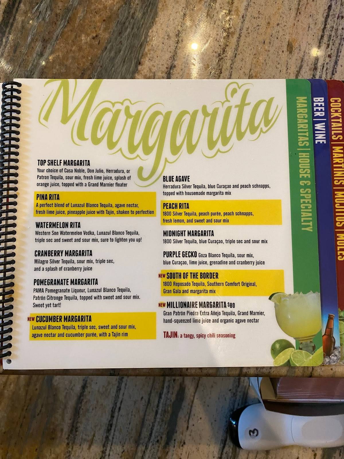 Carta de El Guero Mexican Bar and Grill, Palm Desert