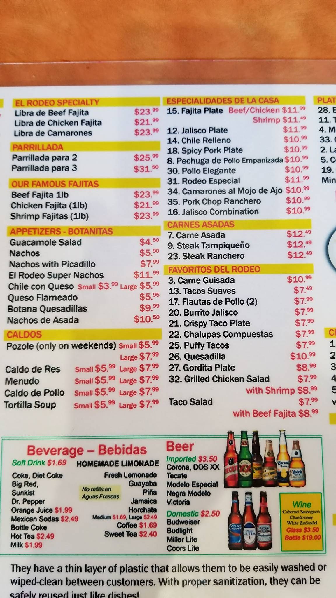 Menu at El Rodeo De Jalisco -Potranco Road Location restaurant, San ...