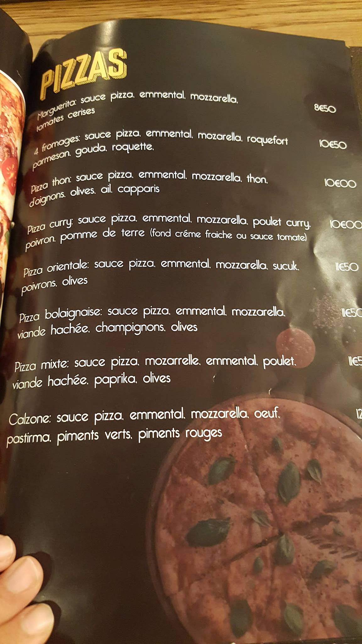 Menu at Élite Steak House restaurant, Strasbourg