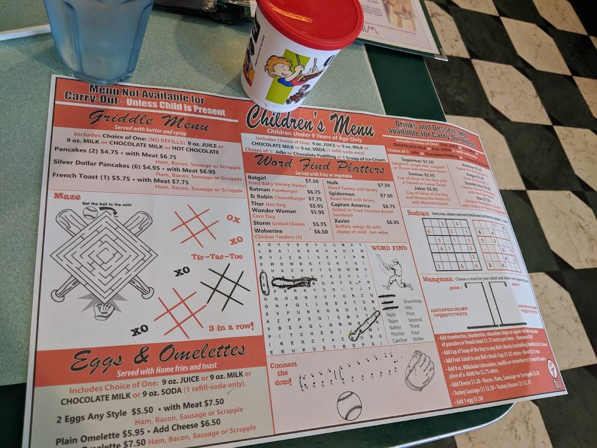 Menu at EC Diner restaurant, Ellicott City