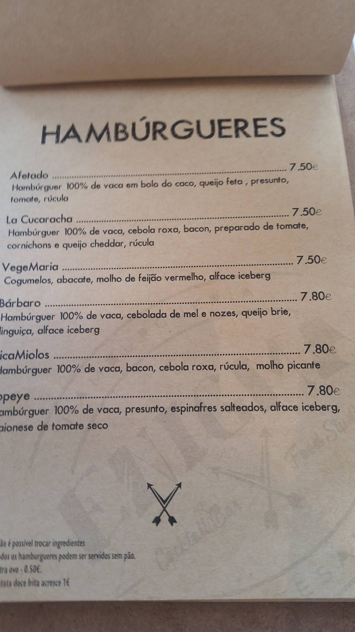 Menu at Enigma - Handmade Burger - Fatima restaurant, Fátima