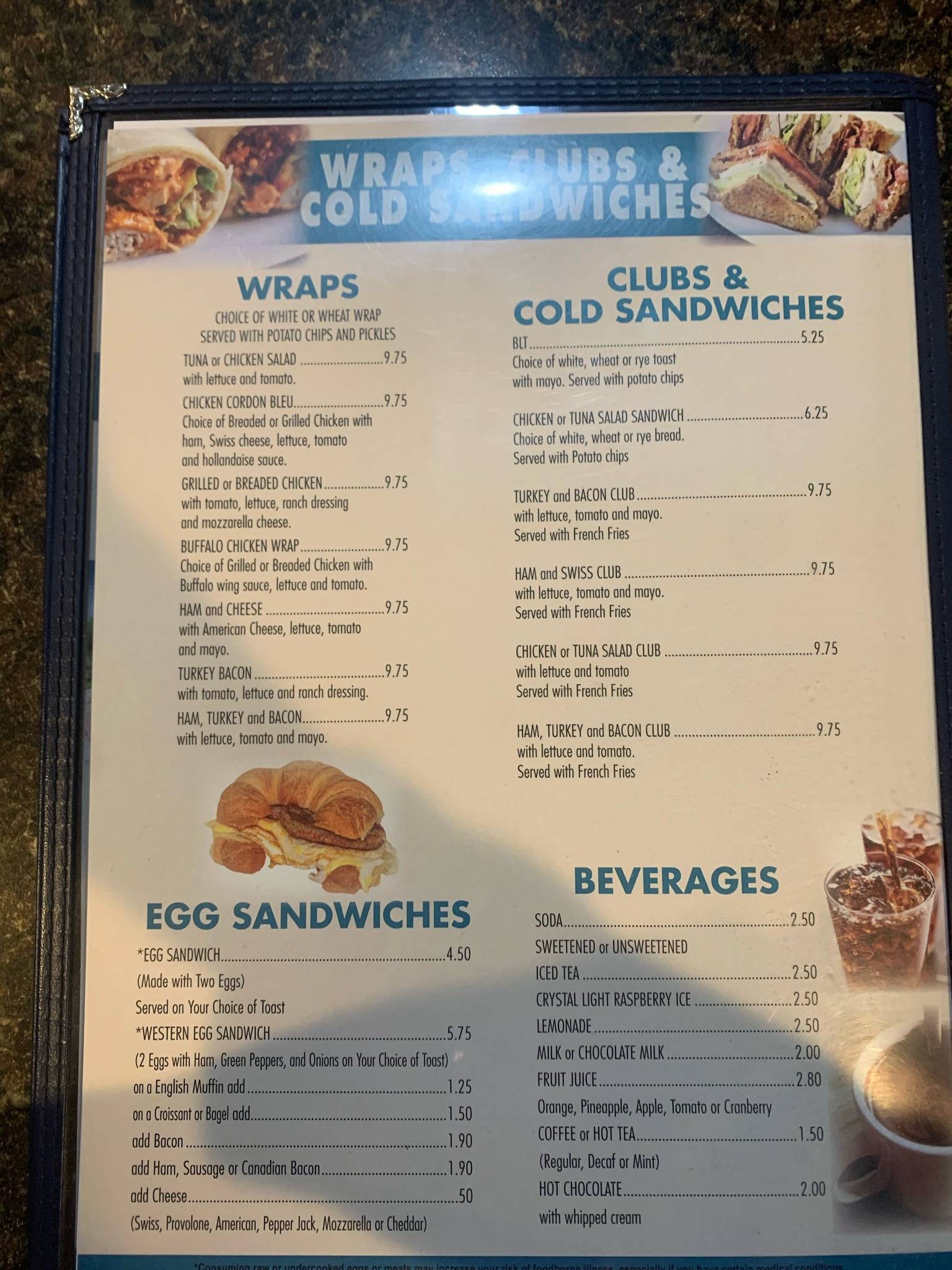 Menu at Esther's Restaurant, Fredericksburg