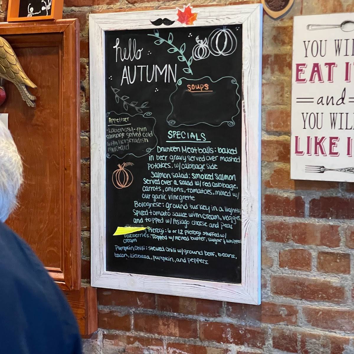 Menu at Eva's European Sweets restaurant, Syracuse