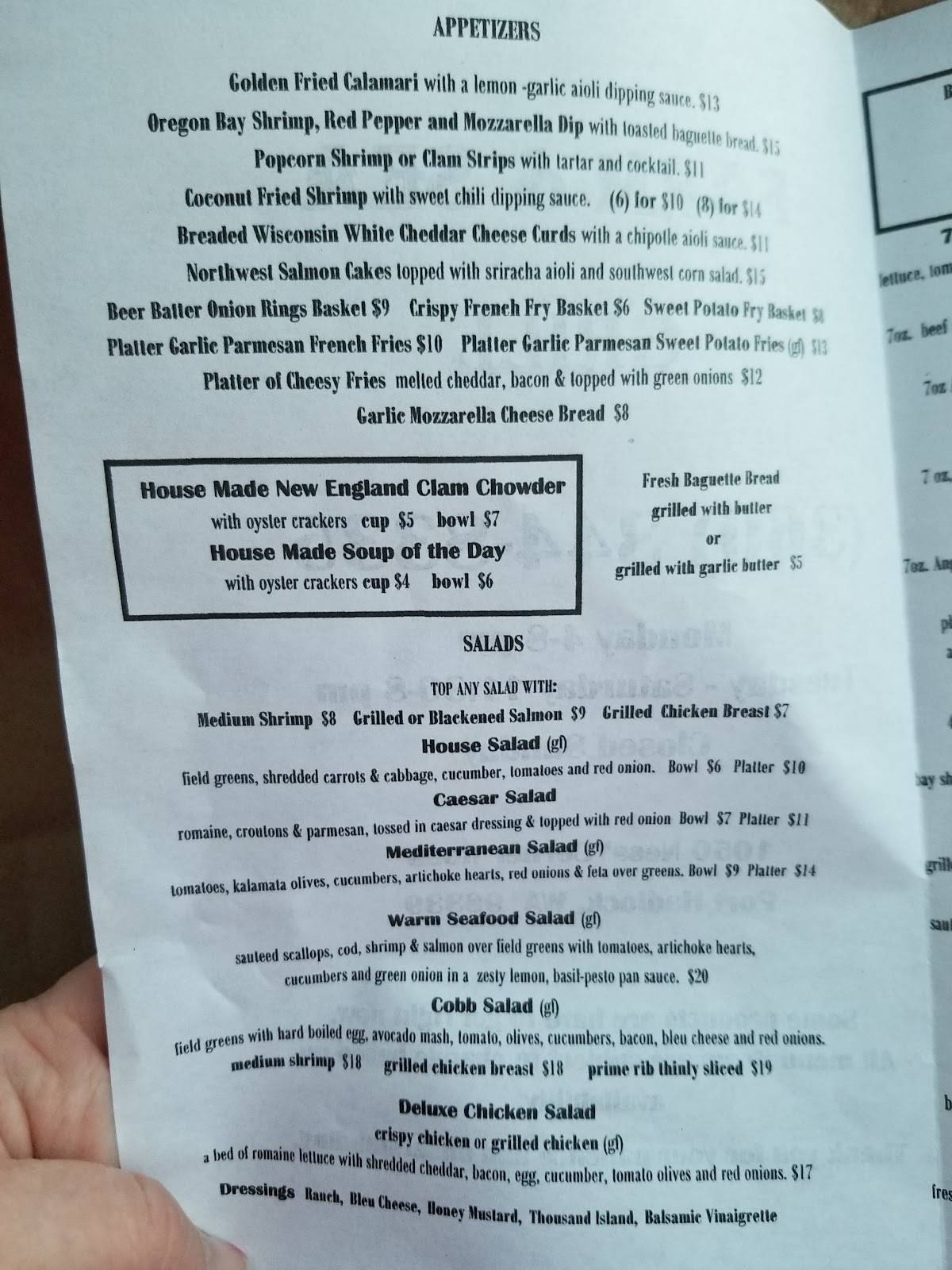 Menu at Farm & Sea Grill restaurant, Port Hadlock-Irondale
