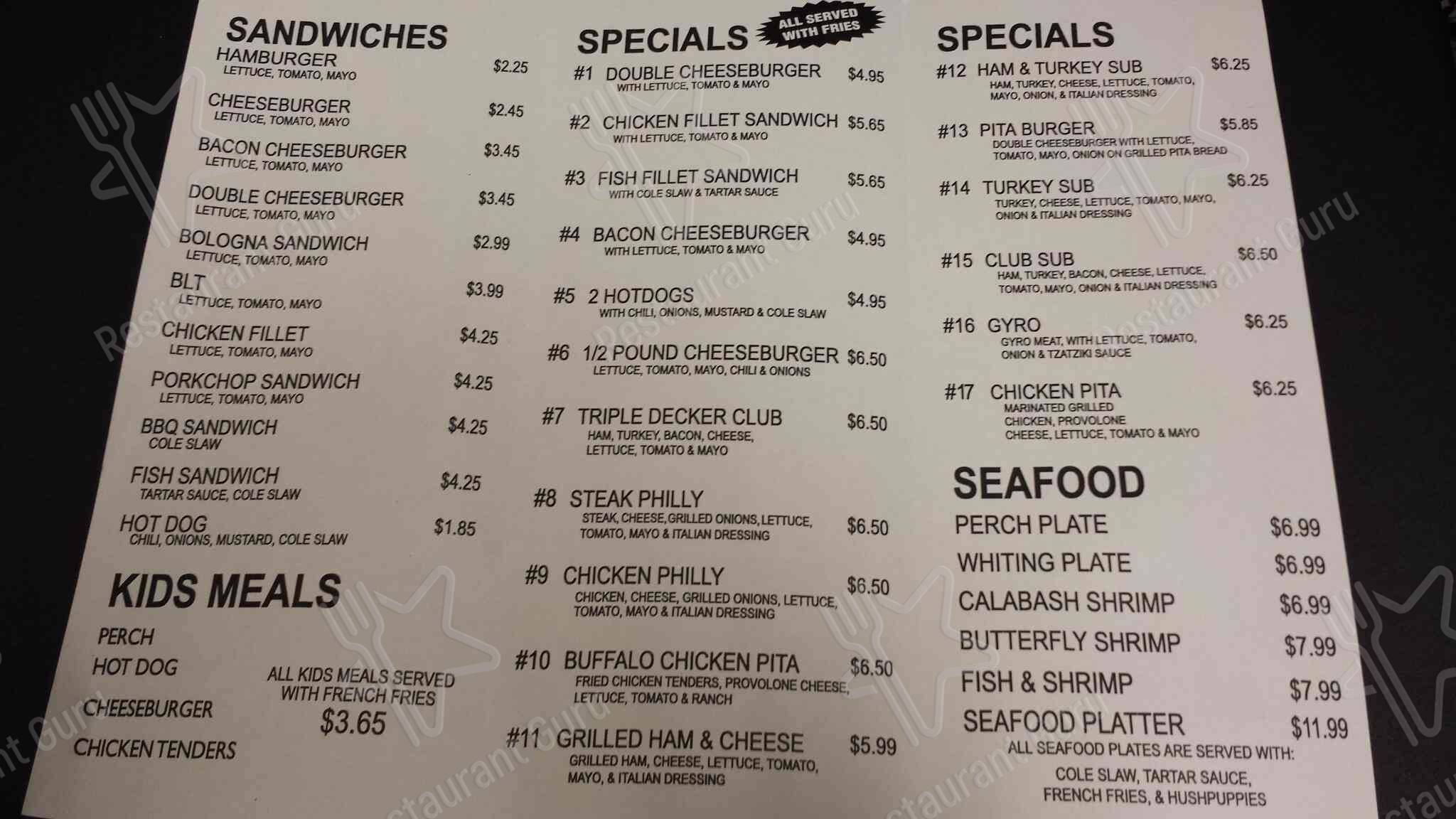 Menu at Chicken King fast food, Charlotte, E W.T. Harris Blvd