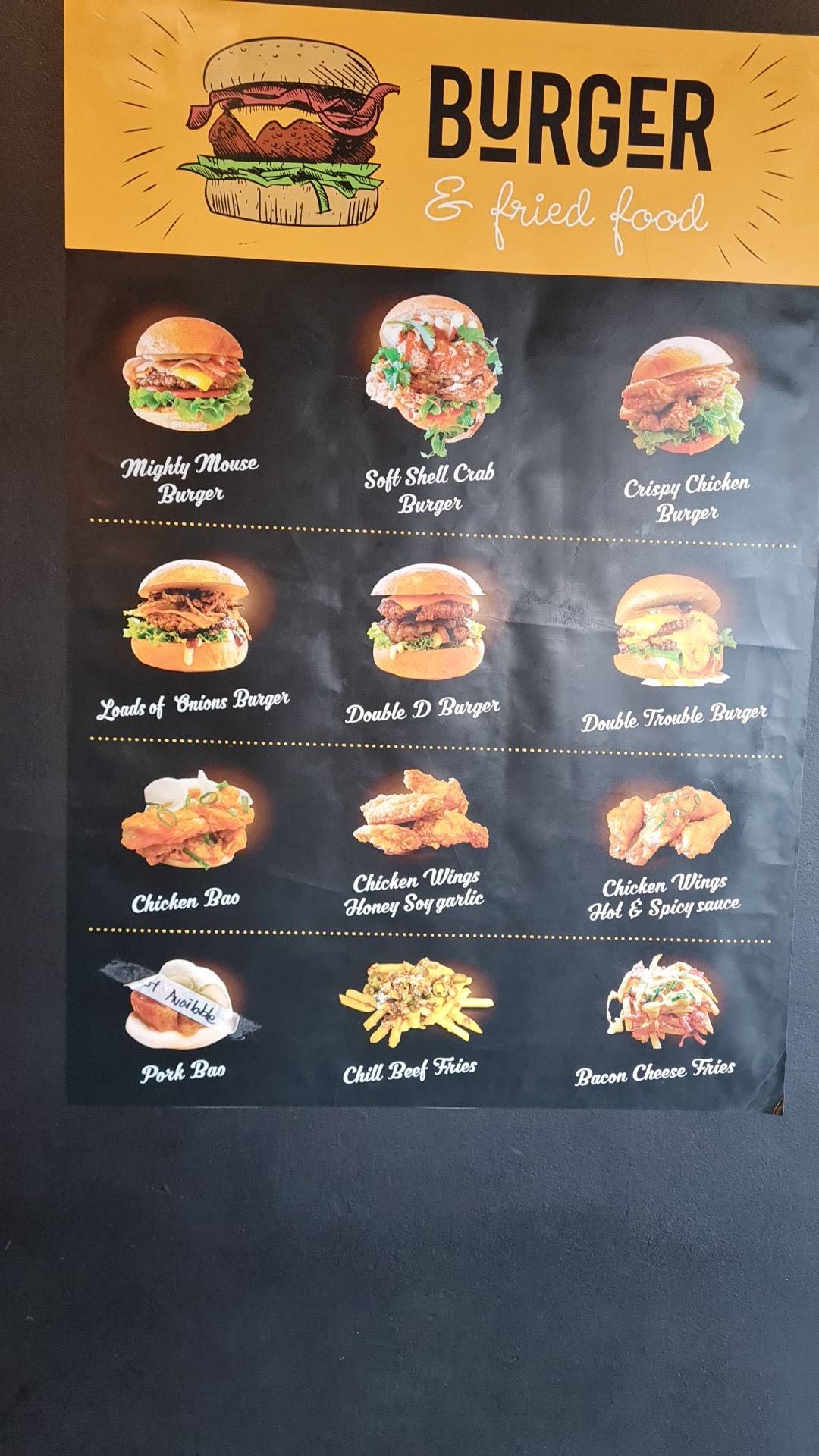 Menu at Double D Burger fast food, Springvale