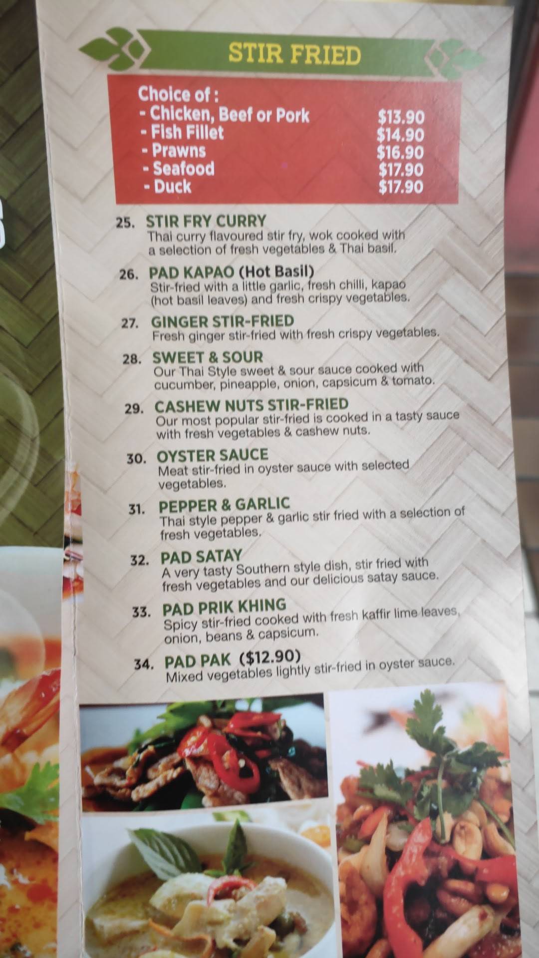 Menu at Edge Hill Thai & Laos Takeaway fast food, Edge Hill