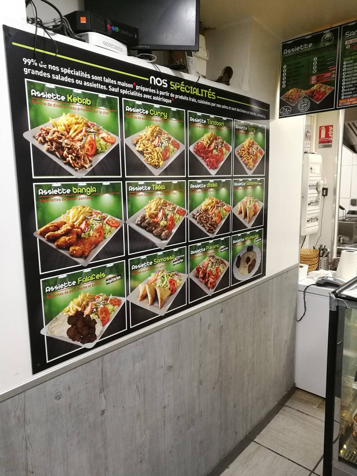 Menu at Nan kebab fast food, Toulouse
