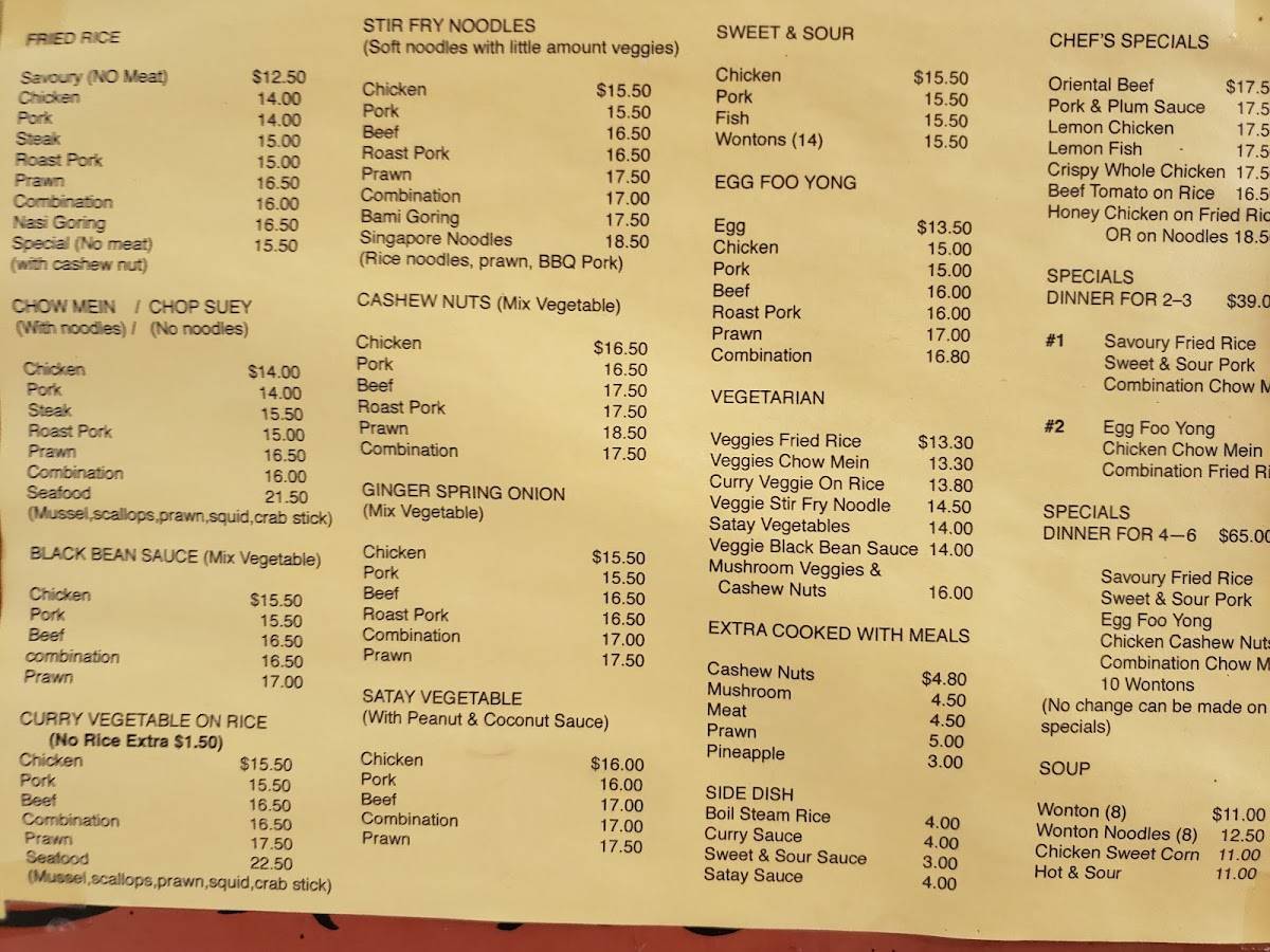 Menu at Pahurehure Takeaways fast food, Papakura