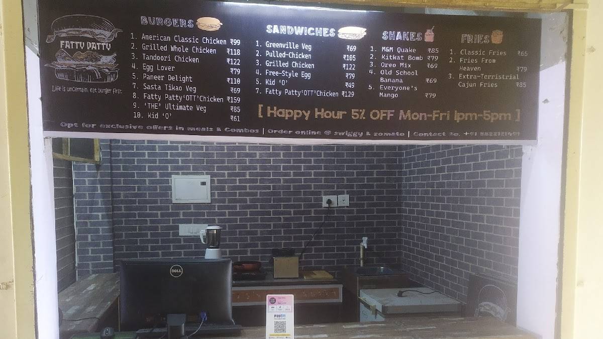 Menu at Fatty Patty, Noida