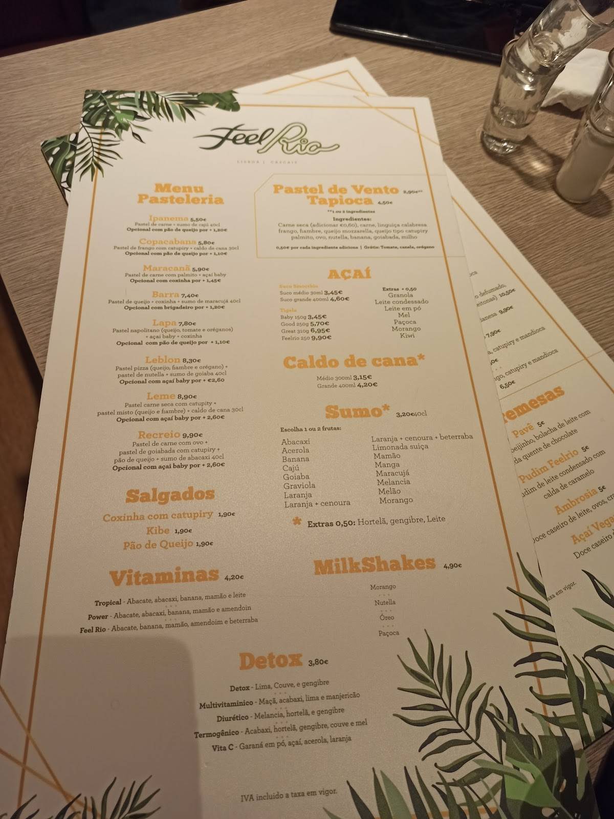 Menu em Feel Rio restaurante, Cascais