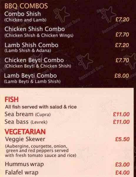 Menu at Fez Mangal Ladbroke Grove restaurant, London