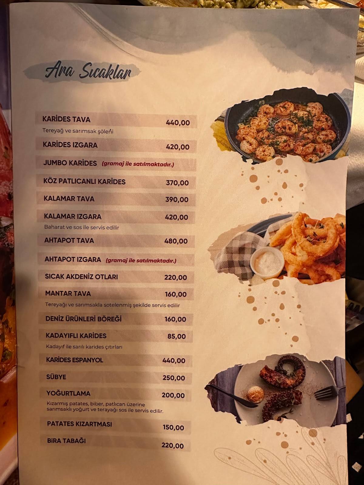 Menu at Fidan Restaurant Turunç, İçmeler Belediyesi