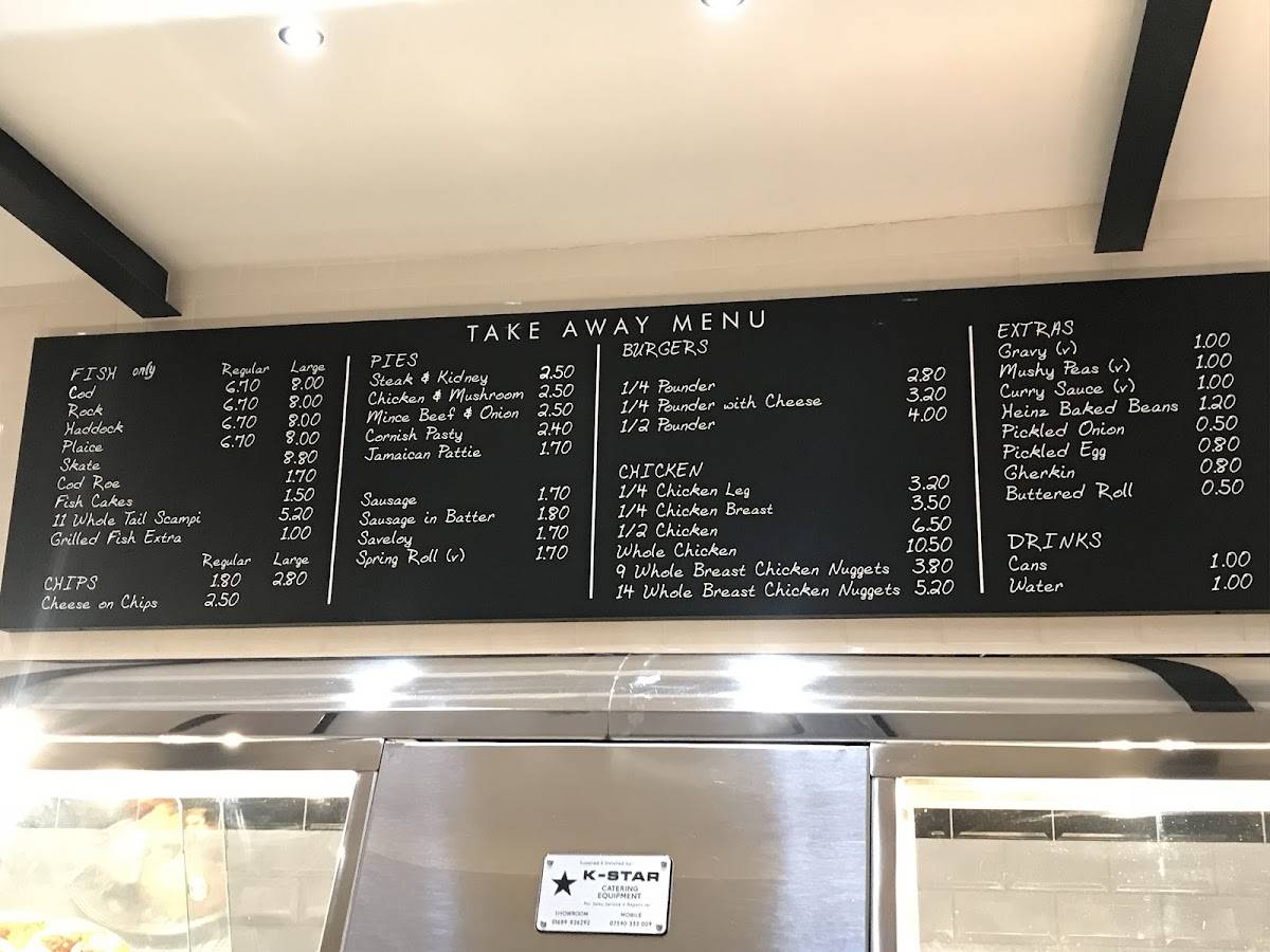 Menu at Fish Lounge restaurant, London, 99 Brixton Hill