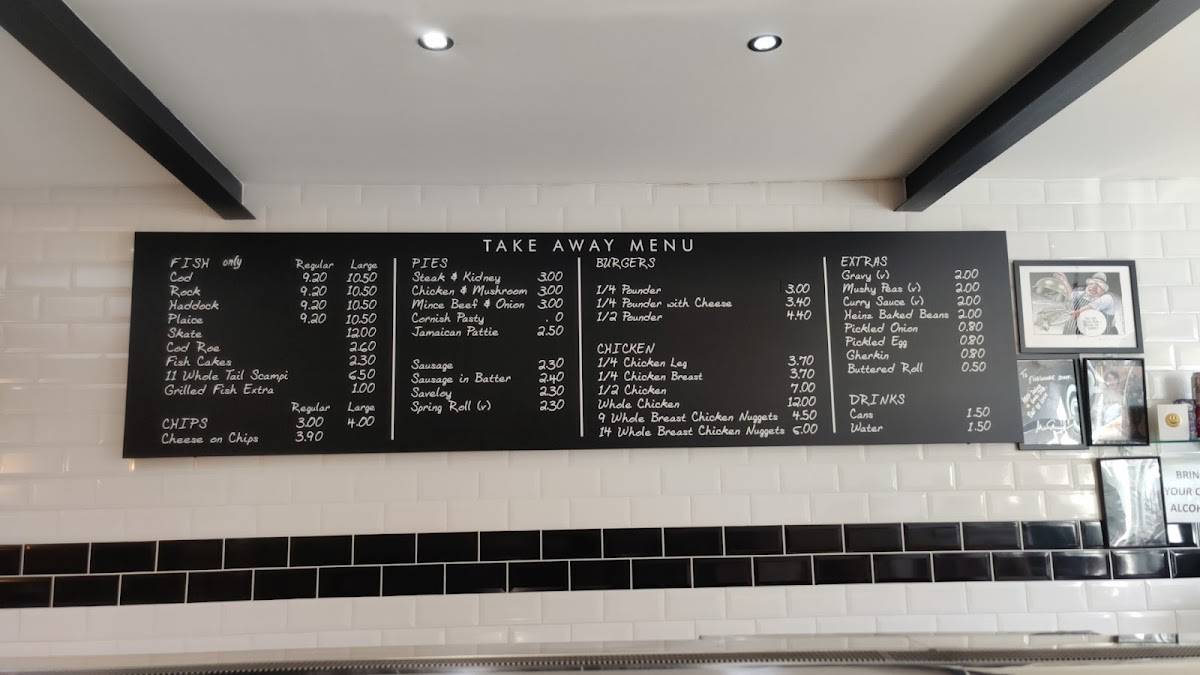 Menu at Fish Lounge restaurant, London, 99 Brixton Hill