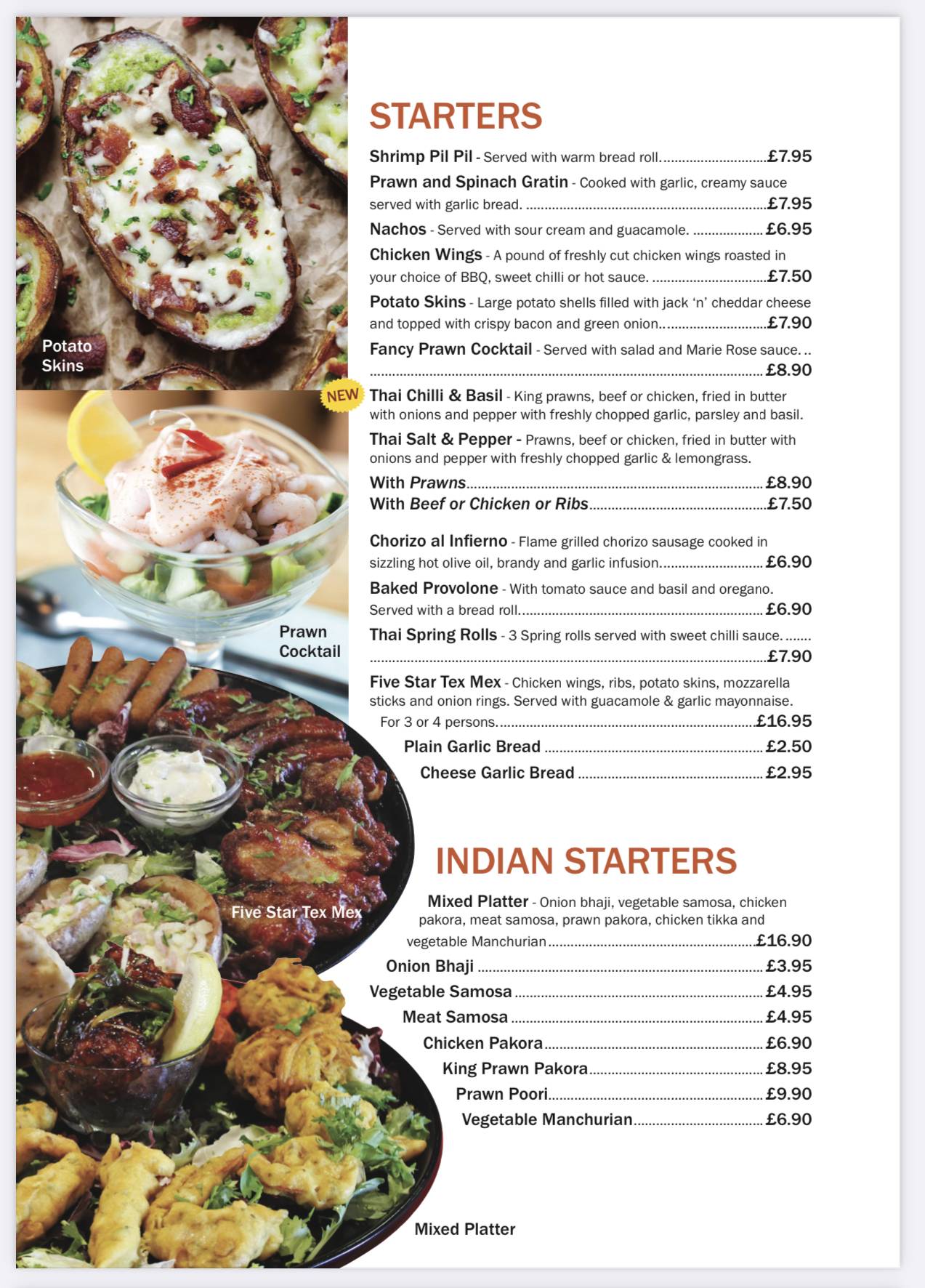 Menu at Flame Grill Tex-Mex Indian Restaurant, Gibraltar