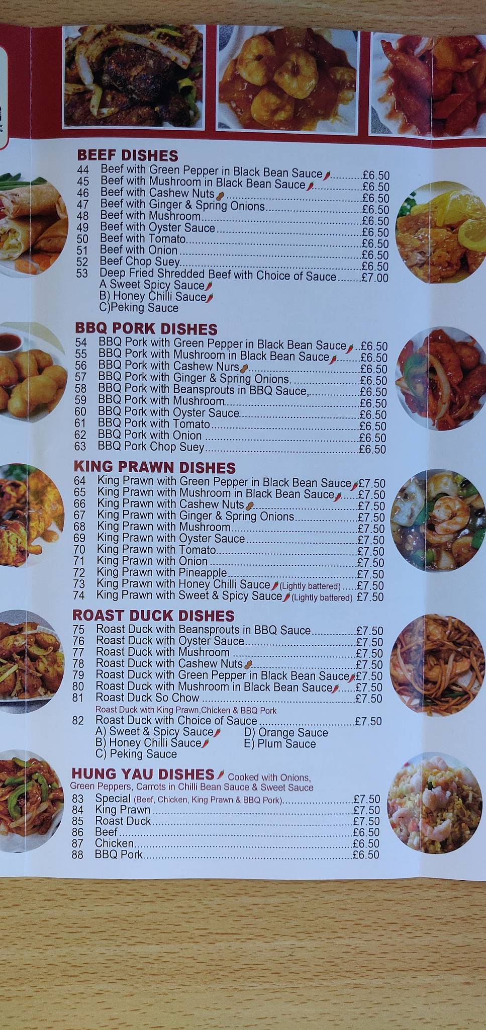 Menu at Fortune House restaurant, Burntisland