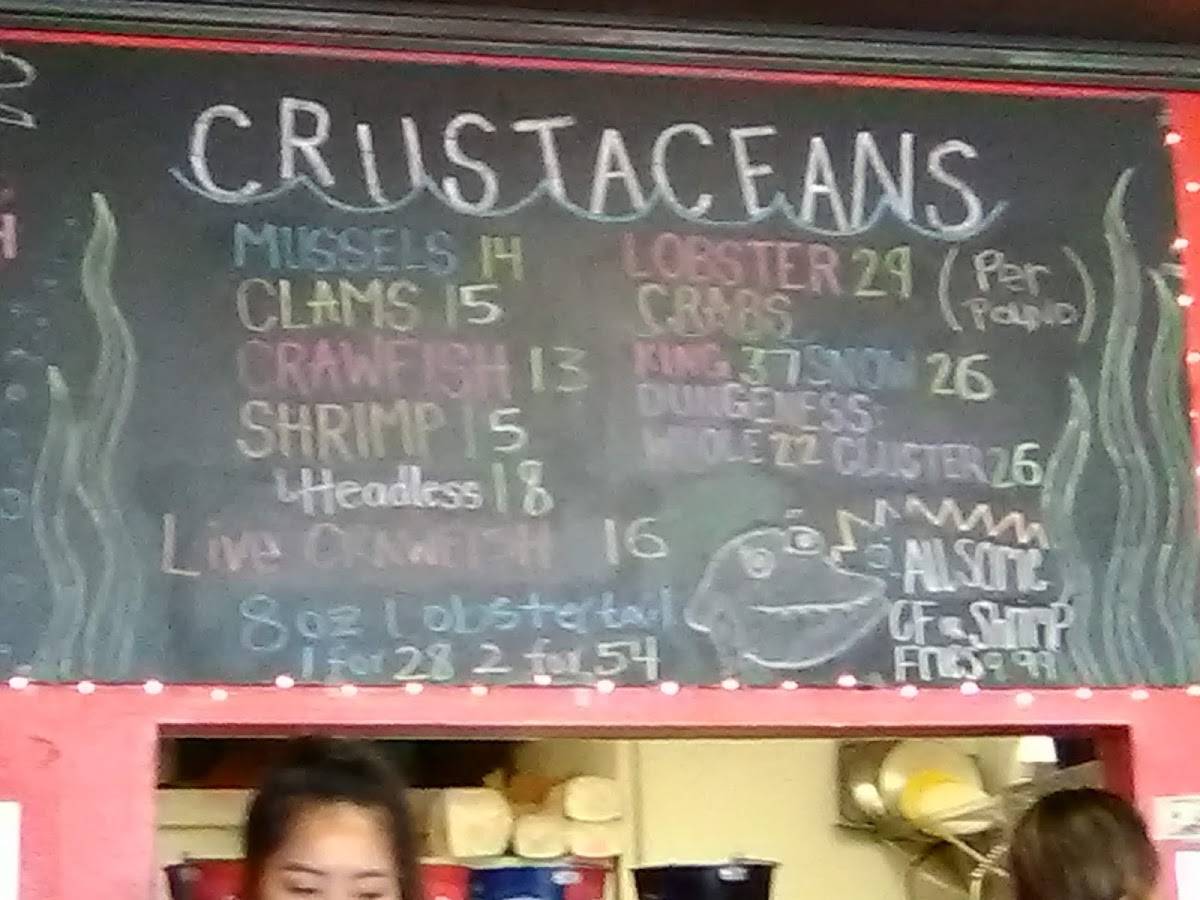 Menu at The Crawfish Guy restaurant, Fresno