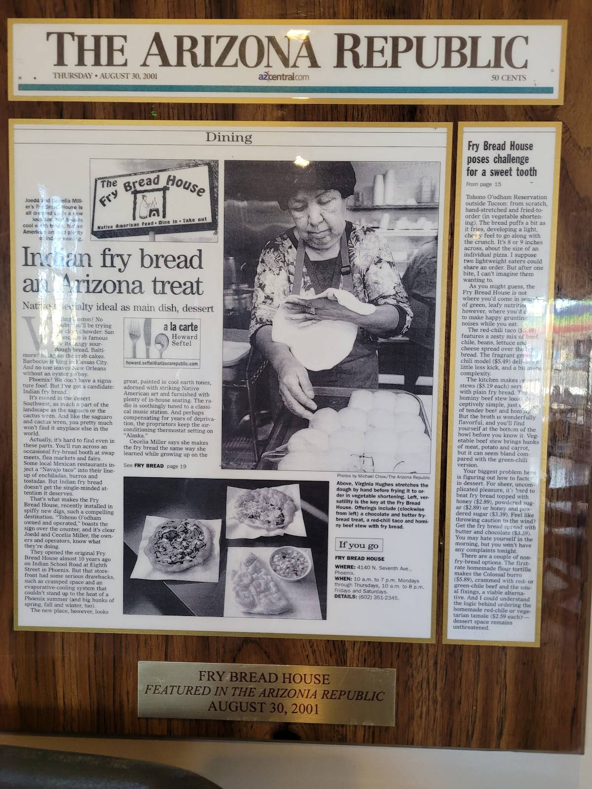 Menu at Fry Bread House restaurant, Phoenix, N 7th Ave