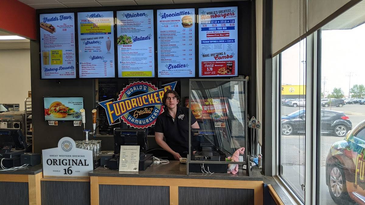 Menu at Fuddruckers restaurant, Regina