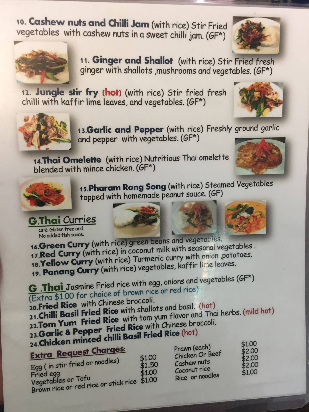 Menu at G.Thai Restaurant (ก.เจริญสุข), Wagga Wagga